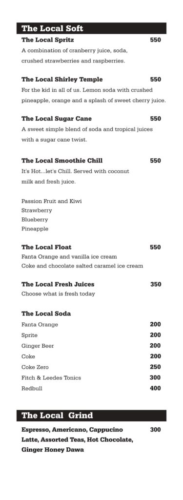 Menus | The Local Grill