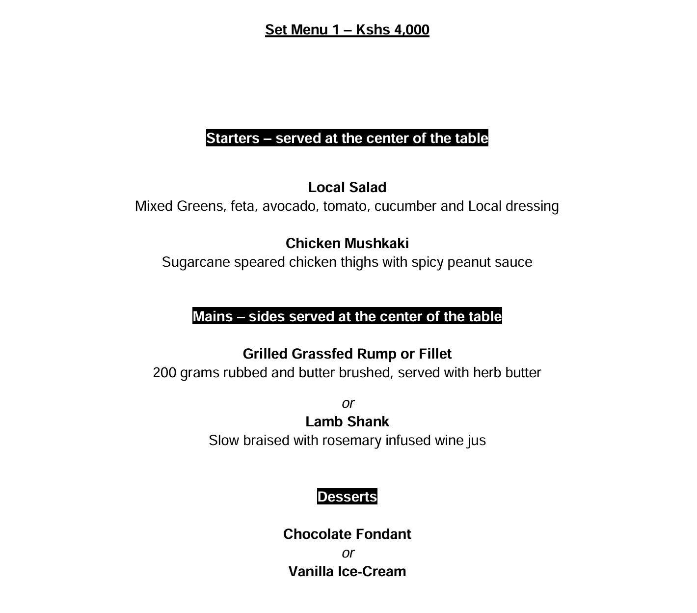 Menus - The Local Grill